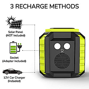 MARBERO Portable Power Station 222Wh Camping Generator Lithium Battery Power Supply with 110V/200W(Peak 300W) AC Outlet, DC Ports, USB QC 3.0 Ports LED Flashlights for CPAP Home Camping Emergency