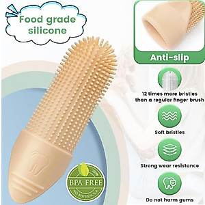 WallaSababa - Dog Toothbrush 4-Pack, 360º Dog Tooth Brushing Kit, Cat & Dog Finger Toothbrush for Small & Large Pets, Dog Teeth Cleaning Kit, Dental Care for Pets, Dog Toothpaste Not Included