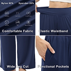 DLOODA Womens Wide Leg Pants Loose Yoga Sweatpants Comfy Lounge Pajama Casual Flowy Palazzo Pants with Pockets