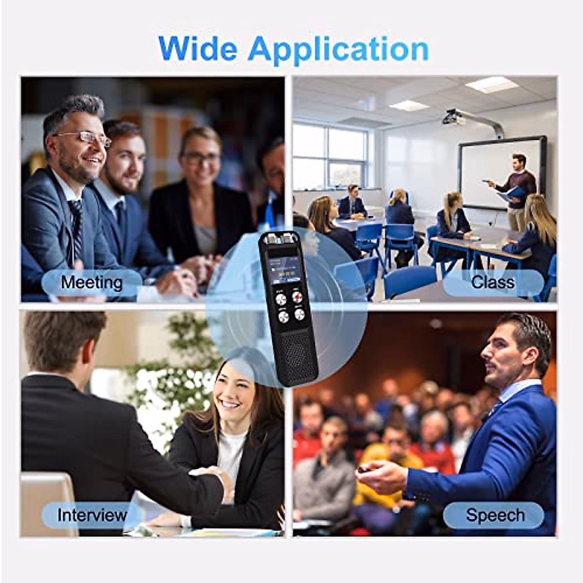 48GB Digital Voice Recorder: Voice Activated Recorder with Playback, Audio Recording Device for Lectures Meetings, Dictaphone Sound Tape Recorder with Password | USB