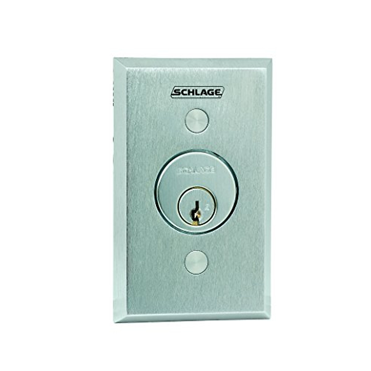 Schlage Electronics 653-05 Keyswitch, SPDT Momentary Single Direction, Satin Chrome Finish, Less Cylinder