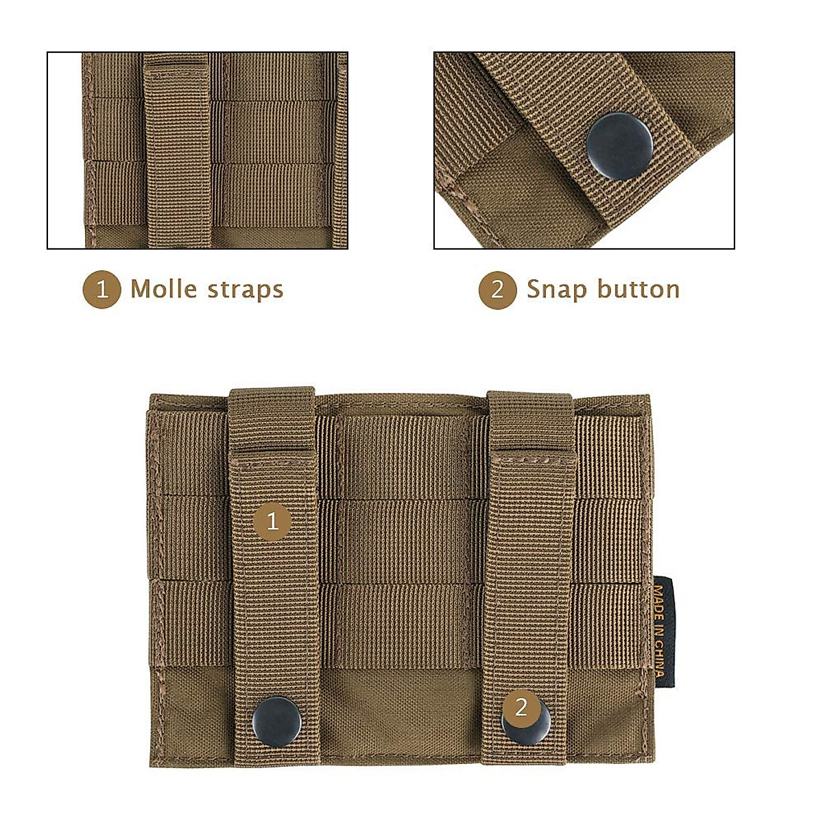 EXCELLENT ELITE SPANKER Tactical Open Top Double/Triple Pistol Mag Pouch for Glock M1911 92F Magazines 40mm Grenade(Coyote Brown)