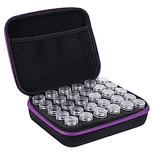 LIZEALUCKY High Capacity Diamond Painting Storage Containers 60 Slots Beads Organizer Box Diamond Painting Accessories Tool for Embroidery DIY Art Craft Shockproof Durable (Purple)