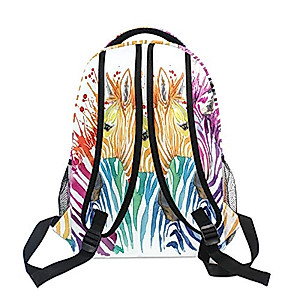 ALAZA Oil Painting Zebra Print Backpack Daypack College School Travel Shoulder Bag