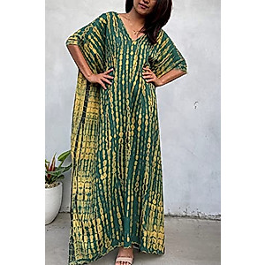 Wander Agio Skirt Long Dress Bikini Cover Up Beach Dresses for Women Robe Coverups Printing Dyeing Stripe Green Yellow 19