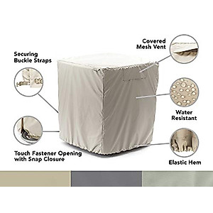 Covermates Air Conditioner Cover - Light Weight Material, Weather Resistant, Elastic Hem, AC & Equipment-Khaki