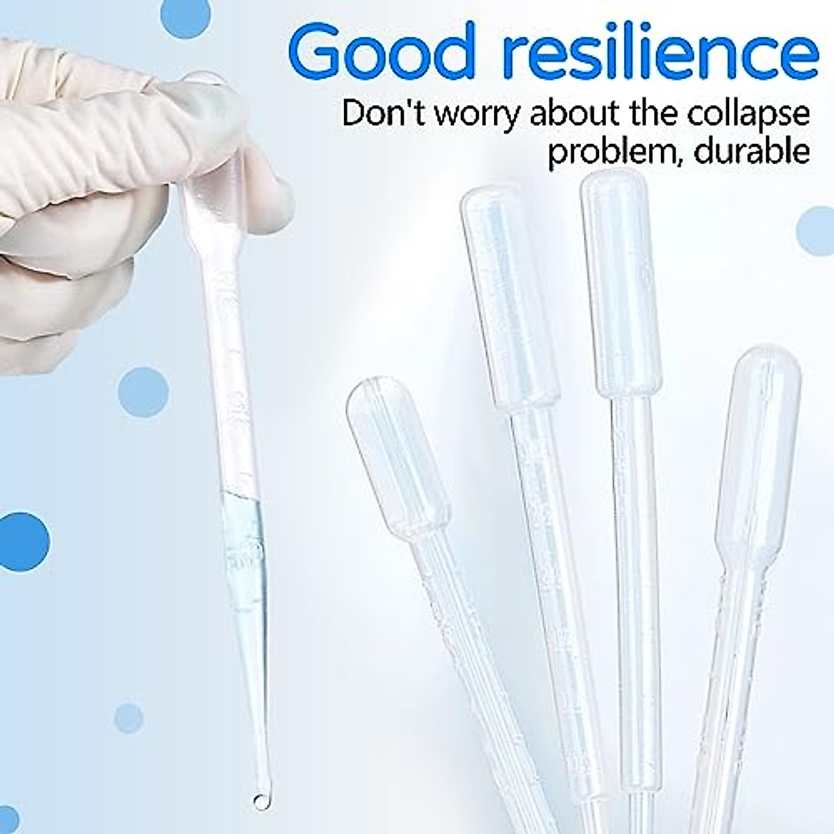 BOROLA 100Pcs 0.5ml Plastic Transfer Pipettes, Graduated pipet, for cupcake