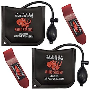 The Original Rhino Strong Commercial Grade Air Wedge Bag 2.0 Pump Professional Leveling Kit & Alignment Tool Shim Bag in the Popular Medium Size (2 Pack).