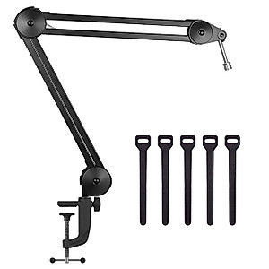 InnoGear Microphone Arm Stand, Heavy Duty Mic Arm Microphone Stand Suspension Scissor Boom Stands with Mic Clip and Cable Ties for Blue Yeti Snowball Hyper X QuadCast SoloCast Fifine Gaming (Medium)