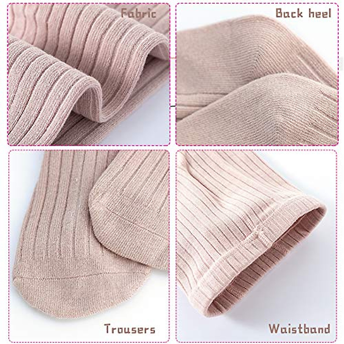 ACTLATI 2-8T Girls Tights Toddler Knit Cotton Leggings 3 Pairs of Baby Girl Stockings Girls Winter Pantyhose Pants