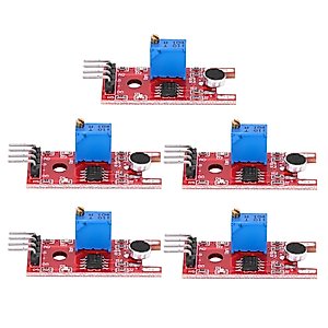 5Pcs Sound Sensor Module, 3 to 5V Microphone Sound Sensor Microphone Sensor Module Ultra Small Professional Microphone Amplifier IC KY-038 for Assembly with Indicator Lights