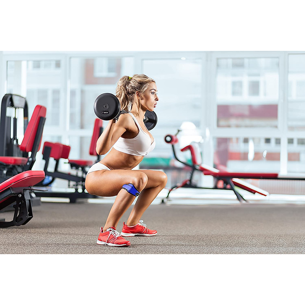 Doctor Developed Patella Tendon Strap/Knee Strap/Brace and Handbook — for Patellar Tendonitis (Jumper’s Knee), Pfps (Runner’s Knee), ITBS, Chondromalacia, Patellar Tracking (Blue, Single)