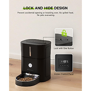 APETDOLA Automatic Cat Feeder, 5G WiFi Cat Food Dispenser with APP Control, 3L/12 Cup Timed Cat Dry Food Dispenser, Auto Pet Feeder Programmable for Cats & Dogs, 10s Voice Recorder, Dual Power Supply