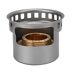 Alcohol Stove, Portable Aluminium Alloy Spirit Burner Easy to Hollow Bracket Sealing Ring with Storage Bag for Teapots(Grey)