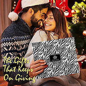 Rosa Acca Bath and Body Gift Spa Gift Set 20 Pcs Set Vanilla Coconut Zebra Spa Kit, Spa Bath Set for Women Gift with Body Lotion,Slipper,Pumic Stone,Soap & More for Christmas Holiday Thanksgiving Day