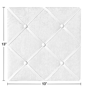 Sweet Jojo Designs White Fabric Memory Memo Photo Bulletin Board - Solid Crinkle Crushed Velvet Luxurious Elegant Princess Boho Shabby Chic Luxury Glam High End Boutique Ruffle for Lace Collection
