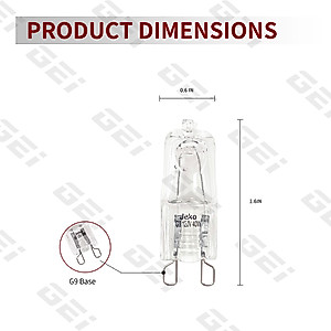 GEIparts Light Bulb 40W 120V Appliance Light Bulb for Oven, Stove, Refrigerator, Microwave G9