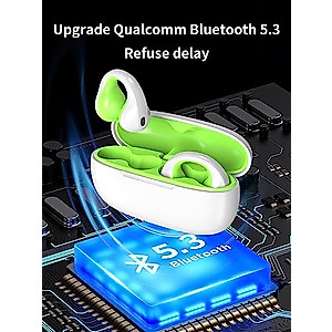 Wireless Ear Clip Headphones - Bluetooth 5.3 Earring Headphones with Mic for iPhone & Android, Open Ear Wireless Earbuds Immersive Superior Sound, 25hrs Playtime Waterproof Sport Earring Earbuds