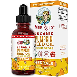 Pumpkin Seed Oil Liquid Drops by MaryRuth's | 2 Month Supply | Sugar Free | USDA Organic Pumpkin Seed Oil for Men & Women | Urinary Tract Support | Hair & Skin Health | Vegan | Gluten Free | 1 Fl Oz