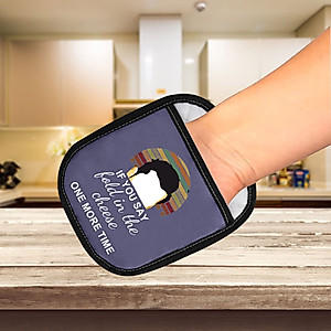 WZMPA Funny TV Show Pot Holder Comedy TV Show Fans Gift If You Say Fold in The Cheese One More Time Kitchen Glove for BBQ Baking Grilling (Fold Cheese Holder)
