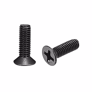 uxcell M3.5 x 12mm Phillips Screw Fastener Black for Laptop PC TV Fan Switch 200pcs