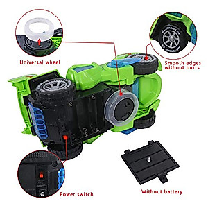 huwairen Toys for 3-6 Year Old Boys Transforming Car Toys with LED Light and Music Dinosaur Toy Birthday Gifts for 4 5 6 7 Year Old Boy (Green)