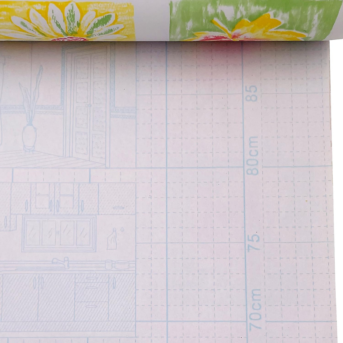 Yifely Yellow Leaf Sunflower Countertops Decor Paper Self-Adhesive Vinyl Shelf Drawer Liner 17.7 Inch by 9.8 Feet