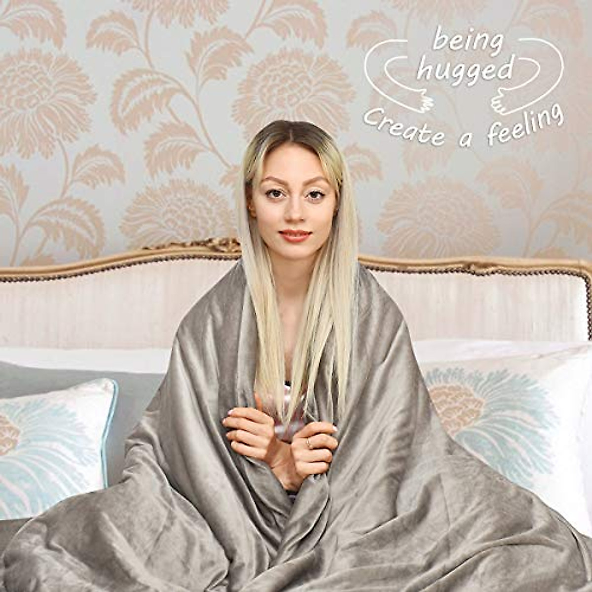 Giantex Weighted Blanket with Removable Cover, 15lbs |48''x72''| Twin Size, 100% Breathable Cotton Fabric Inner&200GSM Minky Duvet Cover, Heavy Blankets for Kids Adults