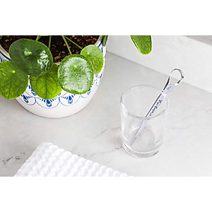 Tongue Sweeper Model P Medical Grade, Dishwasher Safe, Stainless Steel Tongue Cleaner, Reduce Bad Breath and Improve Taste, Preferred by Leading Dental Schools for Oral Hygiene, (1 Count)