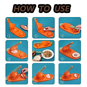 2-in-1 Dumpling Maker, Dumpling Skin Artifact DIY Dumpling Tool, Manual Dumpling Press Molds Set【Upgrade Version】, Mould Baking Pastry Making Dumplings In Seconds (Orange)