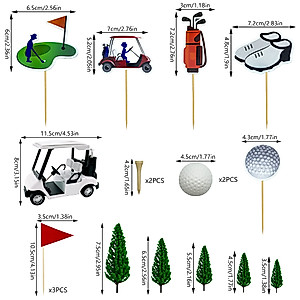 Golf Cake Decorations Golf Cart Cake Toppers Heading for The Green Cake Topper for Golfers with Cart Flag Golf Ball for Golf Theme Party Supplies