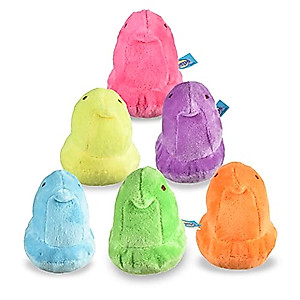 Peeps for Pets 4" Chick Plush Squeaker Toy for Dogs in Assorted Colors | Chick Plush for Dog Easter Baskets with Squeaker | Dog Squeaky Plush Easter Chick Toy,FF16009