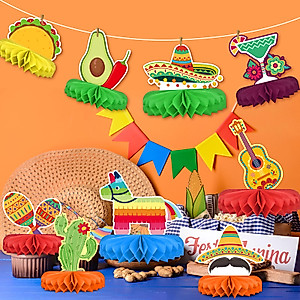 Fiesta Party Decorations - Authentic Mexican Themed Honeycomb Centerpiece for Cinco De Mayo, Taco Parties, Birthdays & Day of the Dead Celebrations