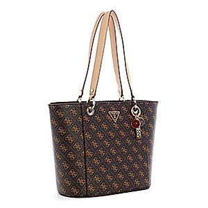 GUESS womens Noelle Small Elite Tote, Brown Logo, One Size US