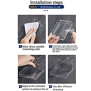 REQO Acrylic Floating Small Wall Shelves,Mini Wall Mounted Hanging Display Shelves, Universal Adhesive Shelf Easy to Install No Drill,for Security Cameras, Baby Monitors, Smart Speaker (2pcs)