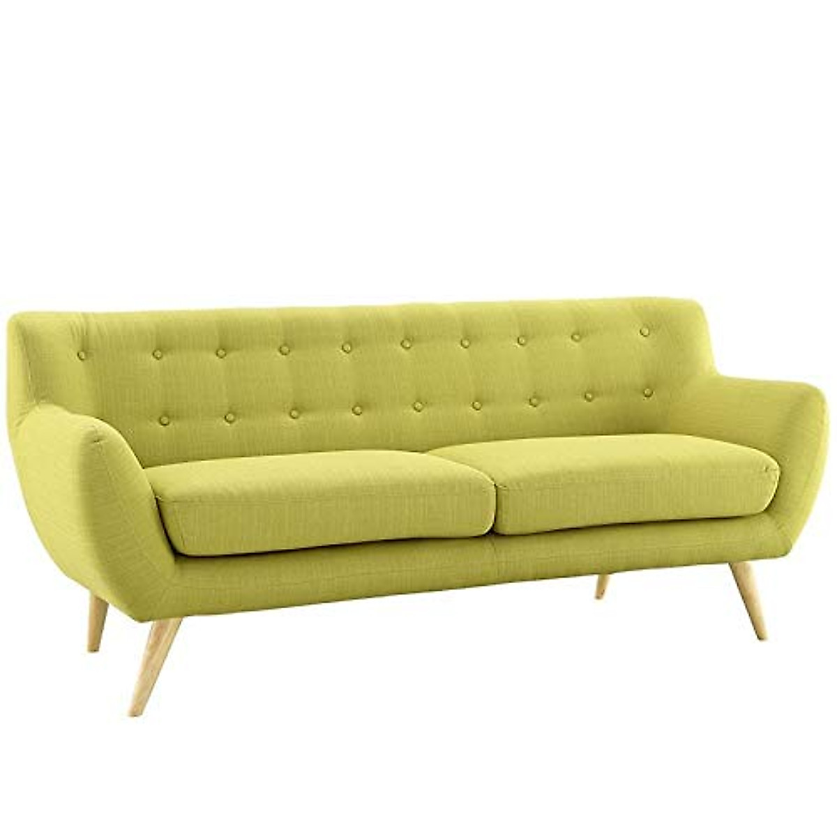 Modway Remark Mid-Century Modern Sofa With Upholstered Fabric In Wheatgrass