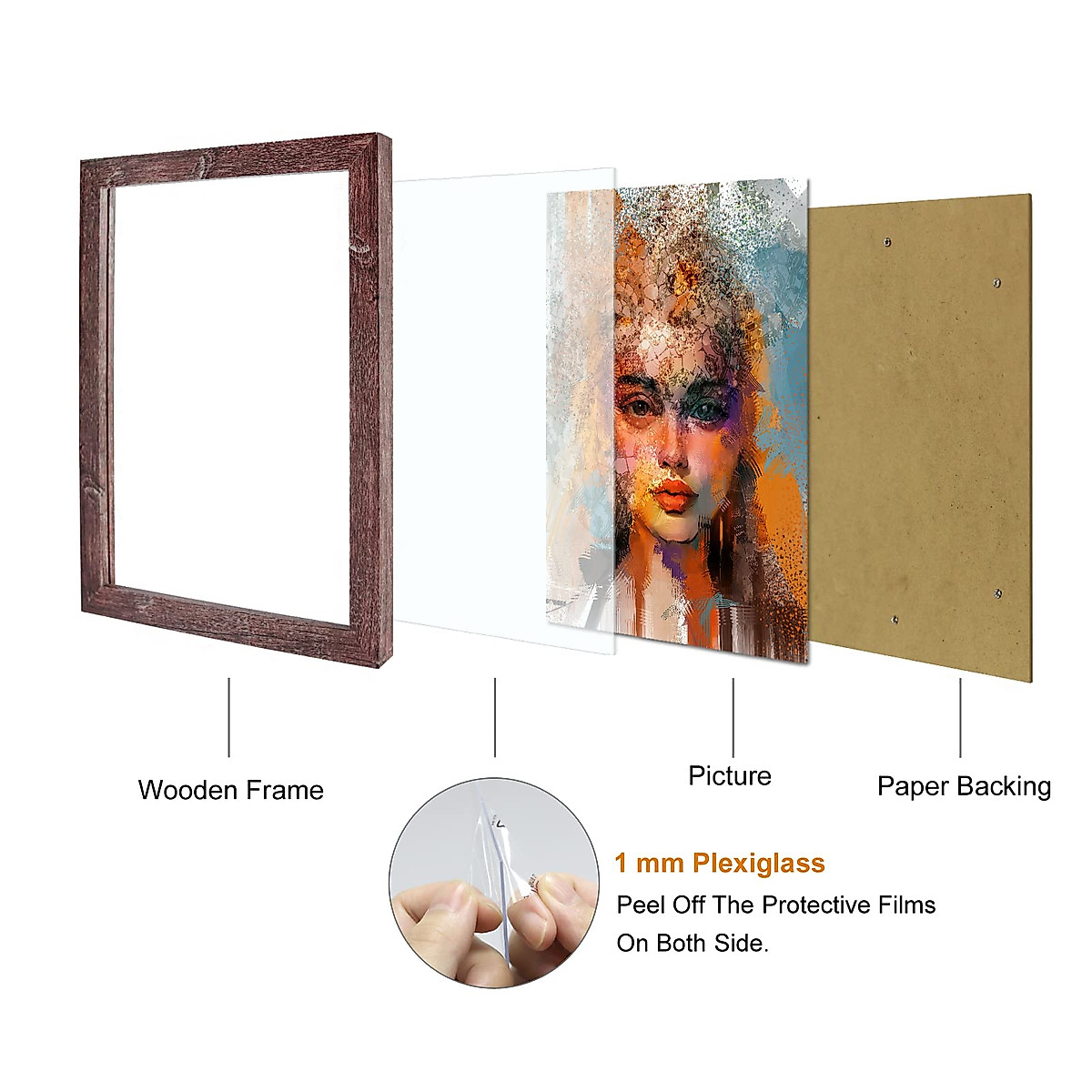 YMOND Picture Frame Rustic Frame Set for Wall Decor Gallery Collection Poster Frame 16x20 Brown 2pack