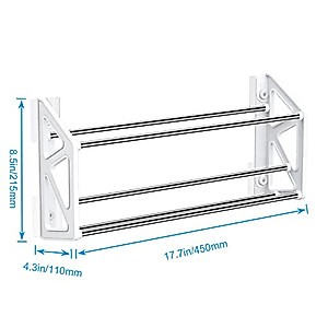 Yocice Wall Mounted Shoes Rack 3Pack/Can Store 6Pairs Sneakers and 6Pairs Slide Sandal,with Sticky Hanging Mounts, Shoes Holder Storage Organizer Shelf ,Door Shoe Hangers, SM07-17.5inch-3Pack(White)