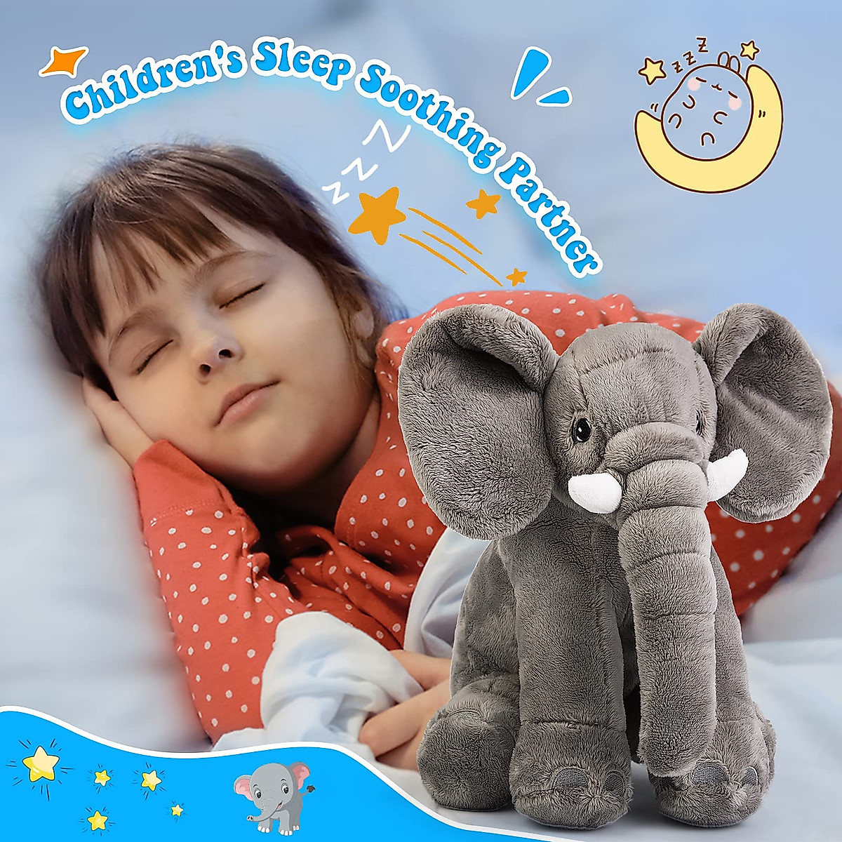 Stuffed Elephant Plush Animal Toy (12 x 9 x 15 inch)