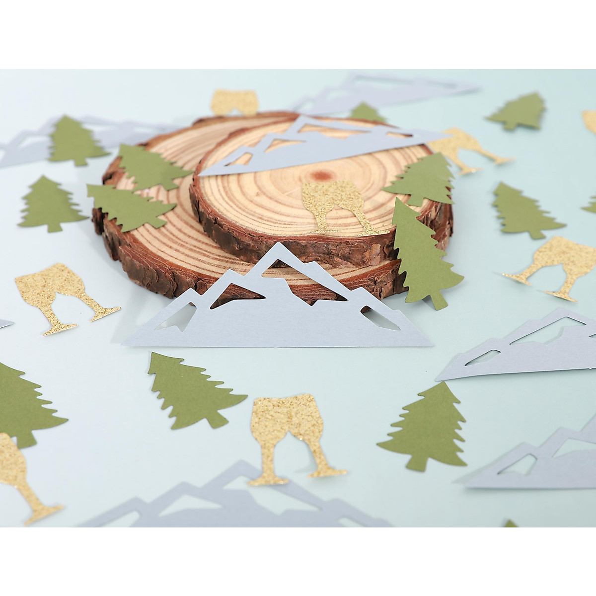 Camping Bachelorette Party Decorations - Mountain Bachelorette Party Confetti,Camp Table Glitter Confetti,Forest Hiking Bridal Shower Decorations,Last Trail Before The Veil Confetti