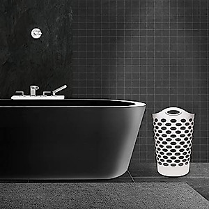 SEDLAV Laundry Basket, 26”, Laundry Hamper. Ideal For: Laundry Room Organization, Hampers For Laundry, Room Organization, Clothes Hamper. Laundry Basket Plastic: White, Blue & Teal (White)