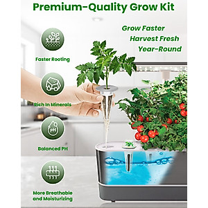 68pcs Hydroponic Pods Kit for Aerogarden, Grow Anything Kit, Indoor Garden Accessories - Compatible with All Brands (30 Grow Sponges, 12 Grow Baskets, 12 Grow Domes, 12 Pod Labels, 1 A&B Plant Food)