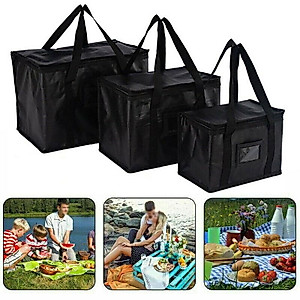 Large Insulated Food Delivery Bag for Pizza Delivery, Grocery- Cooler Bag, Food Warmers for Parties, Thermal Bags for Cold and Hot Food Carrier (L)