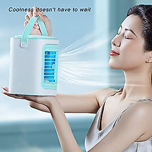 Air Cooler, Lightweight Portable Evaporative Air Cooler, Rechargeable Removable Air Conditioners with 3 Gear Speed Adjustable for Bedroom, Office, Car, Camping, Desk, Living Room