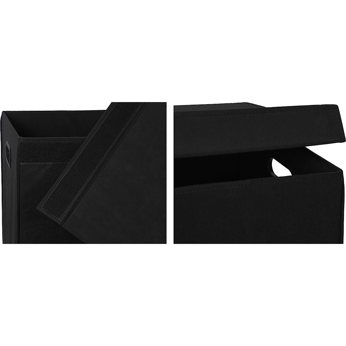 SimpleHouseware Double Laundry Hamper with Lid and Removable Laundry Bags, Black