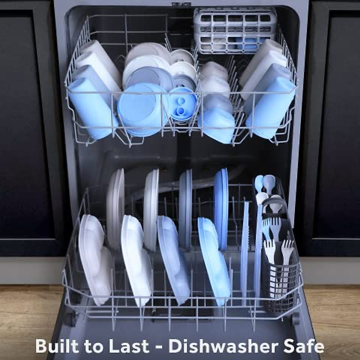 Re-Play Made in USA 12 Oz. Reusable Plastic Bowls, Pack of 4 Without Lid - Dishwasher and Microwave Safe Bowls for Snacks and Everyday Dining - Toddler Bowl Set 5.75" x 5.75" x 2", Glacier