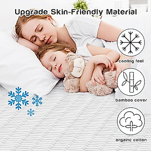 PECASOY 3 Inch Cooling Memory Foam Mattress Topper, High Density Supportive Foam Matress Topper with Washable Removable Bamboo Cover, Hypoallergenic, Bed Mattress Pad Queen Size