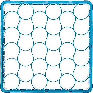 Carlisle FoodService Products REW30S14 OptiClean NeWave Polypropylene 30-Compartment Short Glass Rack Extender, 19-3/4" Length x 19-3/4" Width x 10.87" Height, Blue (Case of 6)