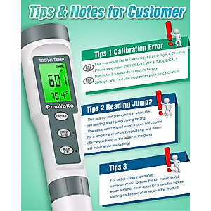 Digital pH Meter Tester Pen With 3 Calibration Powders, 0.01 Accuracy, Pocket Size, LCD Display for Household Drinking, Pool and Aquarium