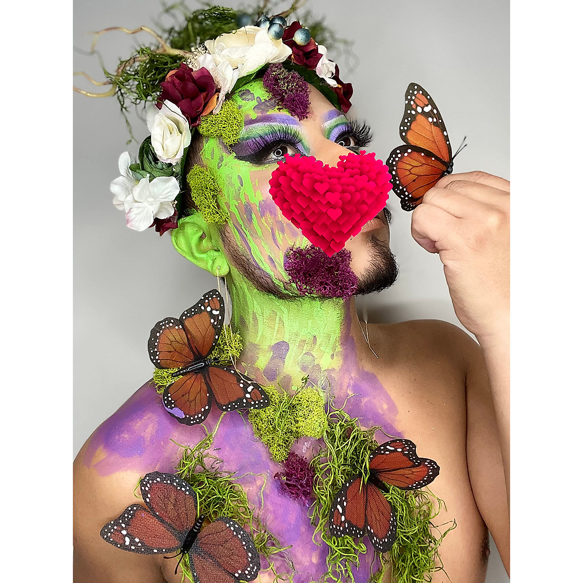 Vivivalue Deer Flower Crown Boho Flower Headband Hair Wreath Floral Headpiece Halo with Ribbon Wedding Party Festival Photos